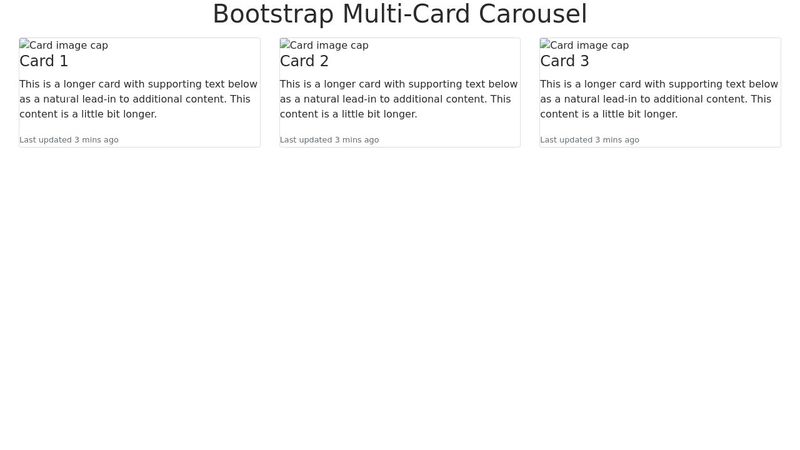 Scrolling Bootstrap Card Carousel Scrolling Bootstrap Card Carousel