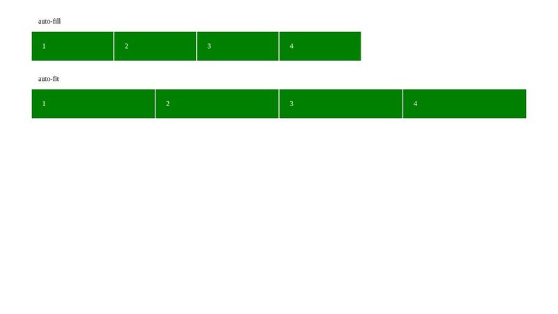 CSS Grid - auto-fill vs auto-fit
