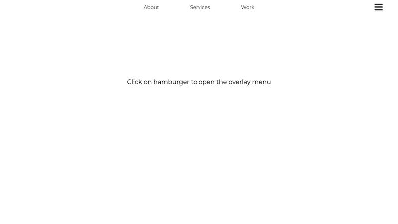 CodePen - Responsive overlay menu navigation