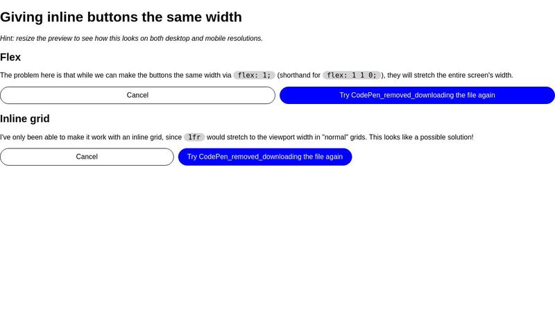 Giving inline buttons the same width