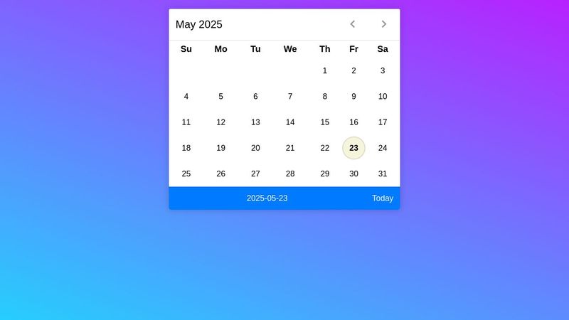 Pure Js Calendar Example