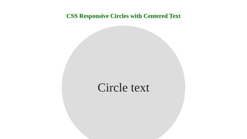 Centered align text inside circle