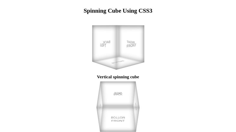 3D Spinning Cube Using CSS3