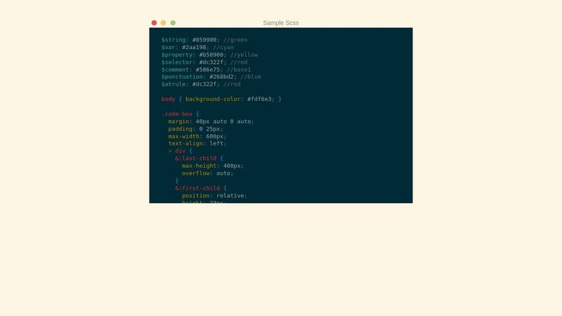 responsive mock code editor w/ syntax highlighting