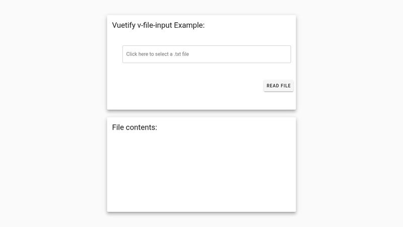 Vuetify v-file-input Example