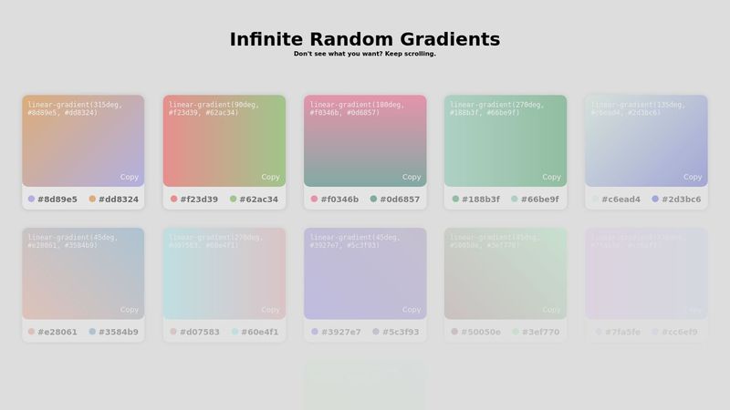 Infinite Random Gradients Generator