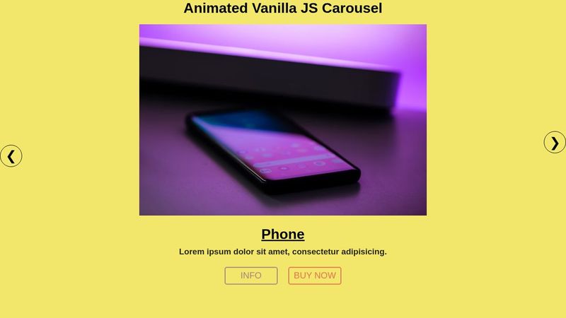 Animated Vanilla JS Carousel