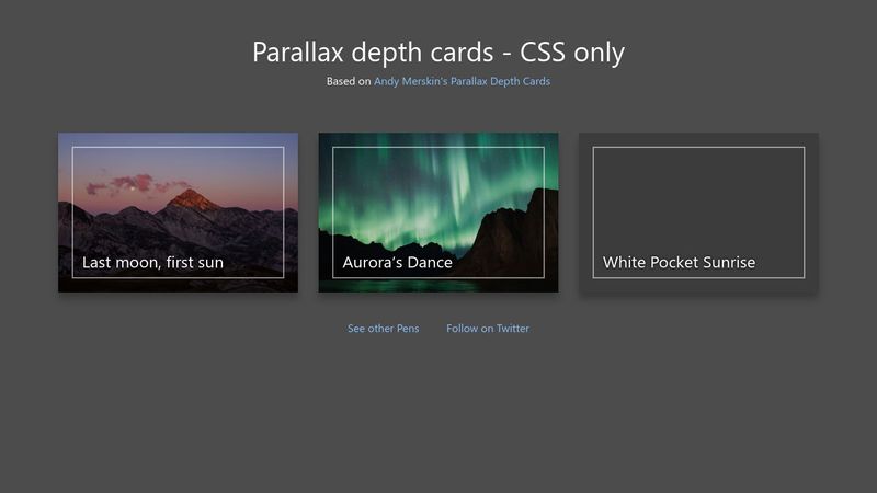 Parallax depth cards - CSS only