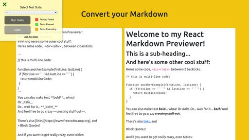 Markdown Previewer problem - JavaScript - The freeCodeCamp Forum Markdown Previewer problem - JavaScript - The freeCodeCamp Forum