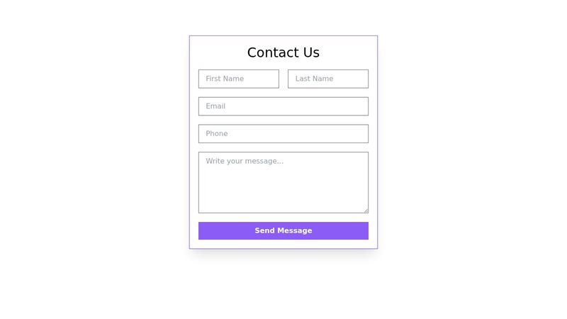 Tailwind Css Contact Form