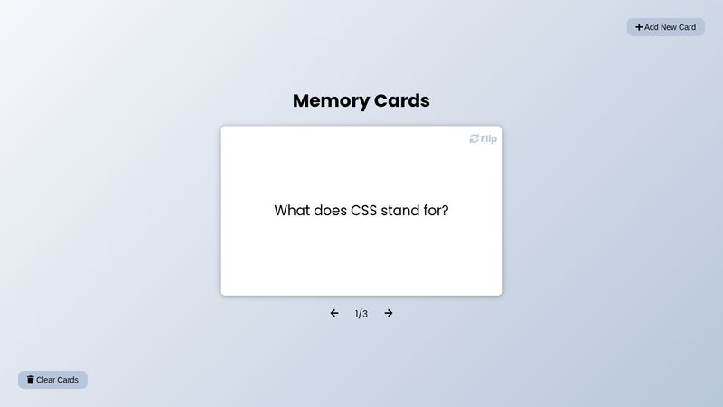 CodePen - Memory Cards - Flash Card App