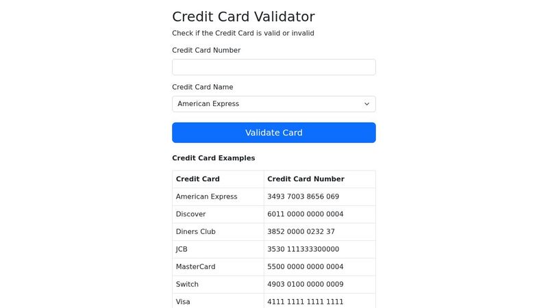 Credit Card Validator