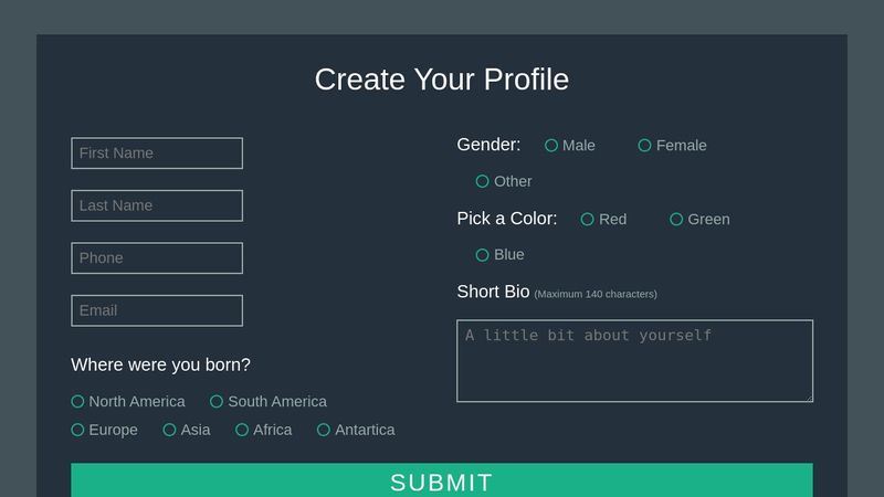 Create User Profile