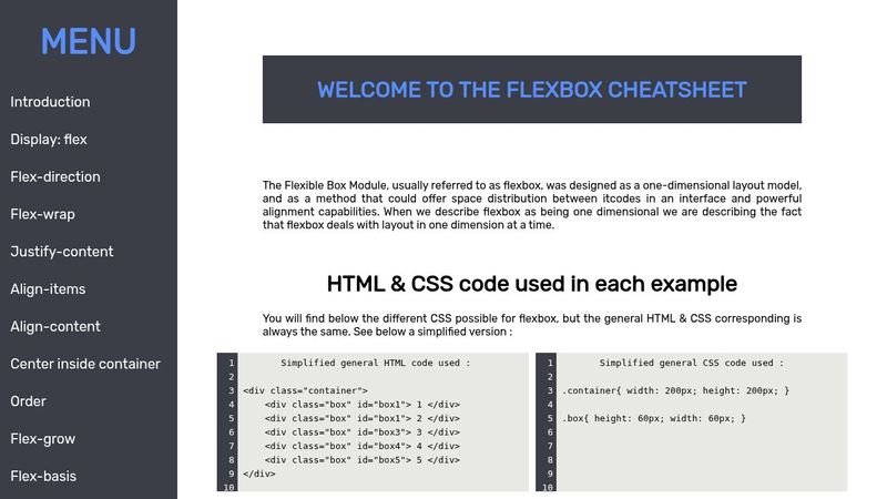 Flexbox cheatsheet