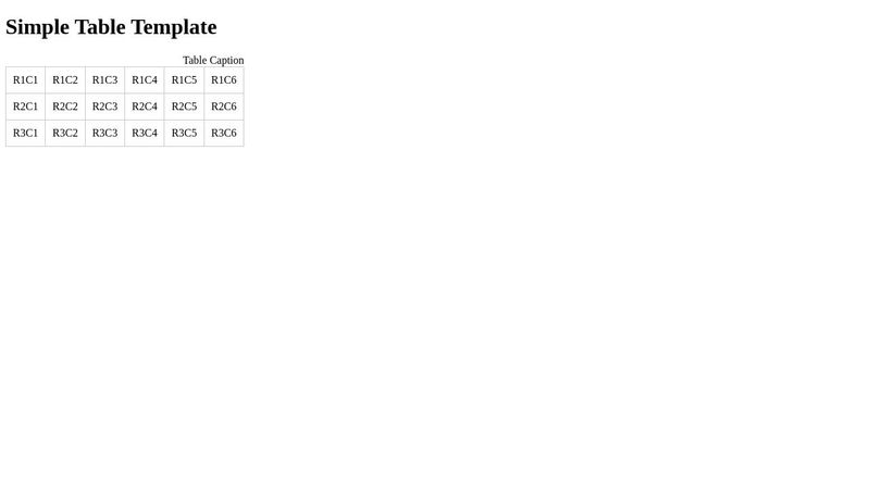 Simple Table Template