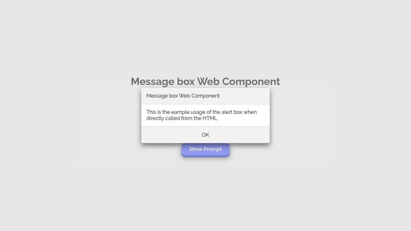 Promise-based Alert, Confirm, Prompt dialog box Web Components