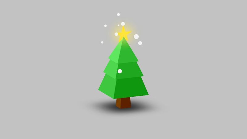 CSS Only Shiny Snowy Christmas Tree
