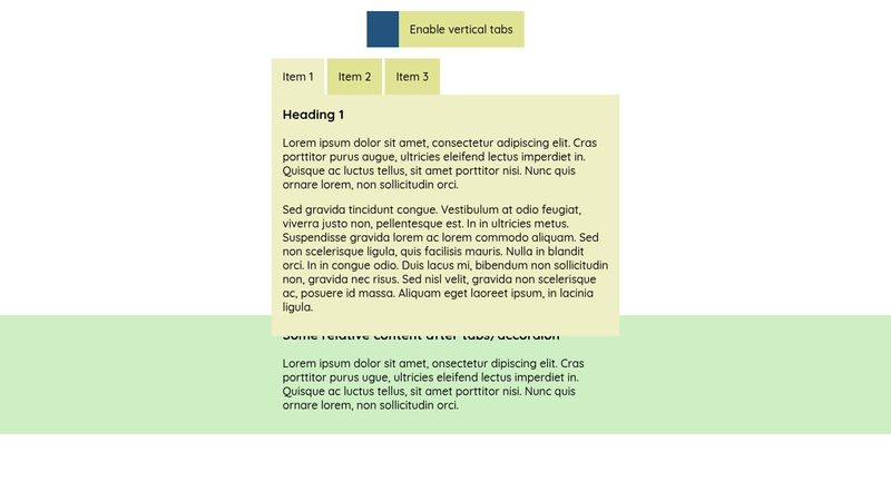 Horizontal tabs, to accordion, to vertical tabs with minimal JS