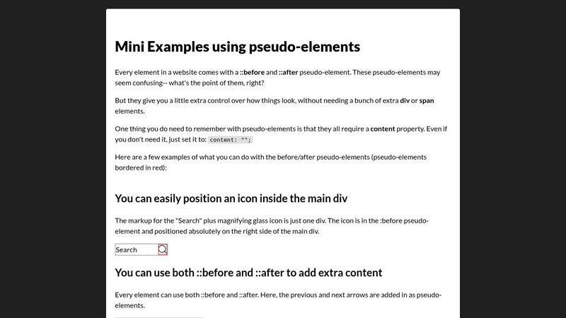 Pseudo Elements Before And After Example