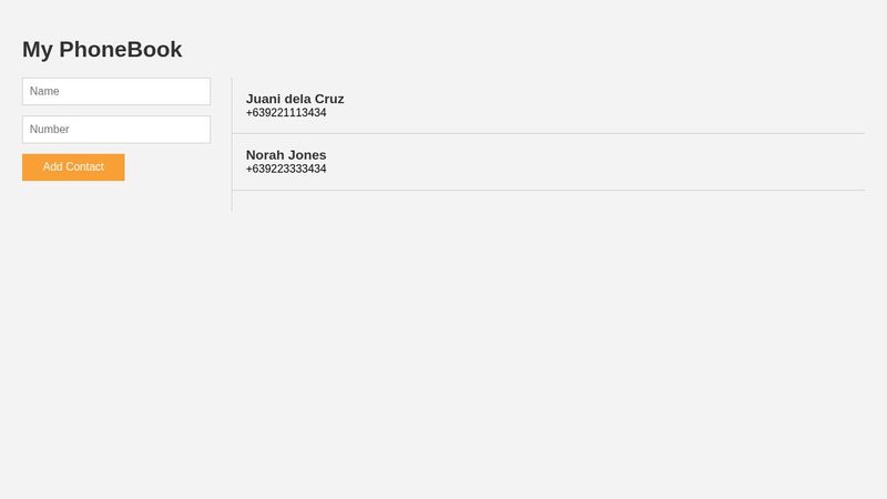 Phone Book App - ReactJS