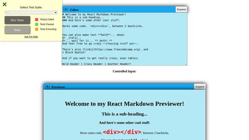 Build A Markdown Previewer Not Rendering Code Blocks Html Css The Freecodecamp Forum