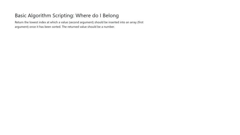 Basic Algorithm Scripting: Where do I Belong