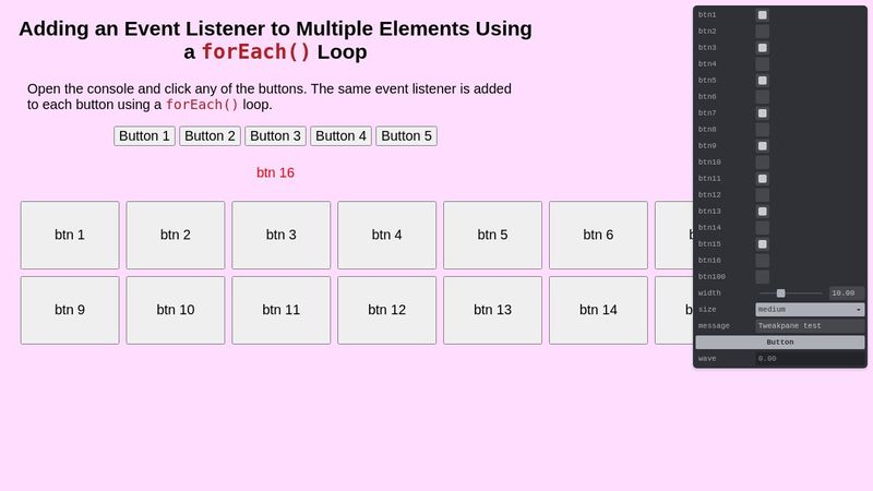 Adding an EventListener to Multiple Elements using forEach() JS ...