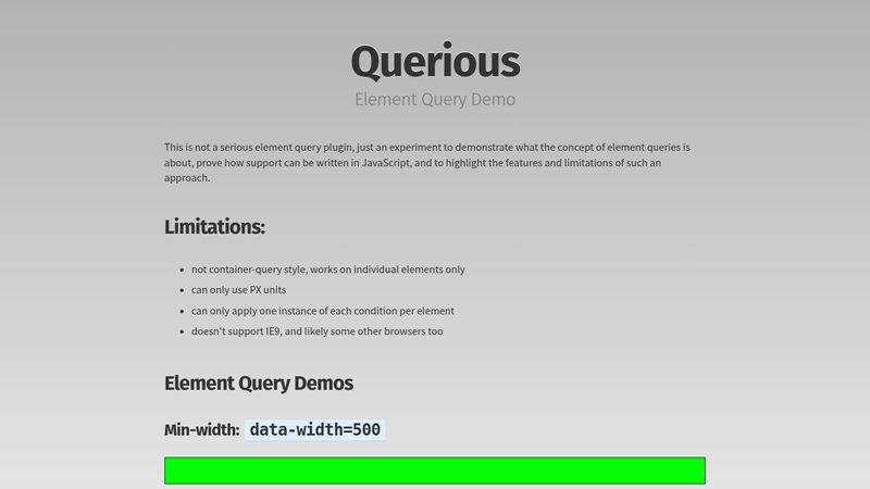 Super Simple Element Queries