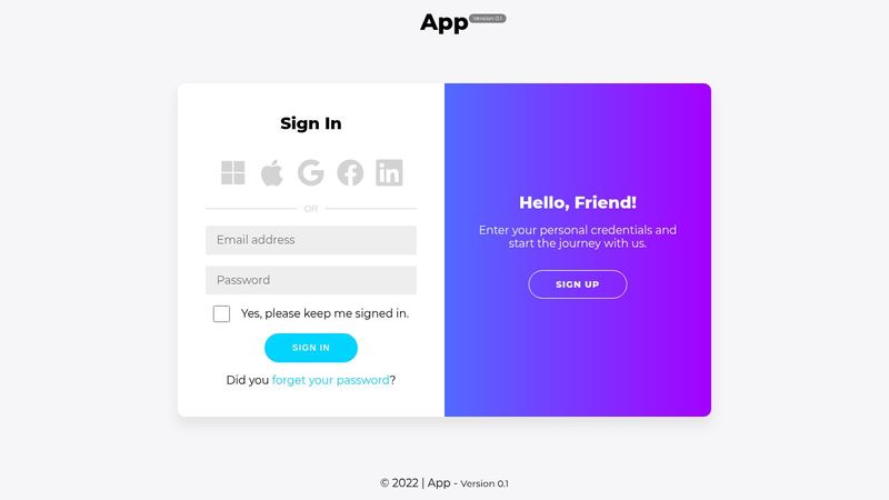 HTML5 Login, Sign-In, Sign-Up & Reset Password Dialog - The Semantic ...