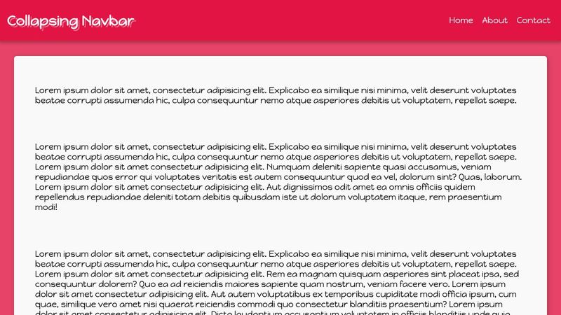 Collapsing Navbar (Pure CSS & a bit of JS)