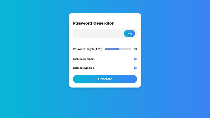 Configurable Password Generator (UI Template)
