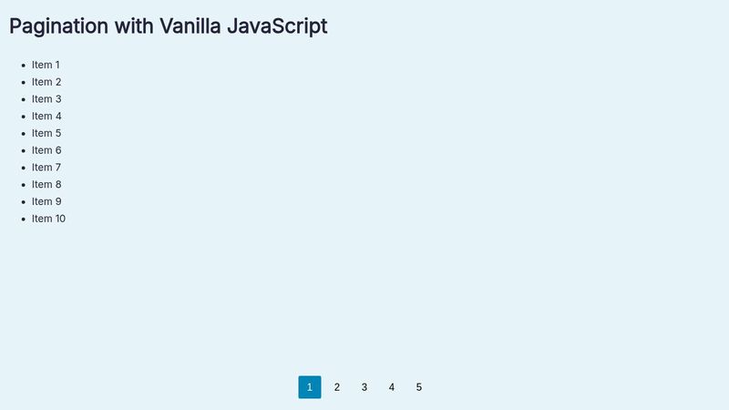 Pagination with Vanilla JavaScript with just numbers