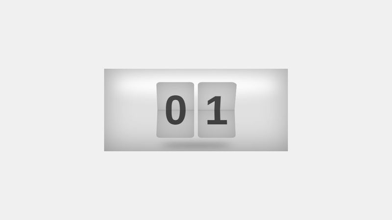 3D flip clock counter in pure CSS
