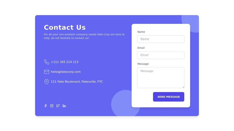 Tailwind Contact Us Section
