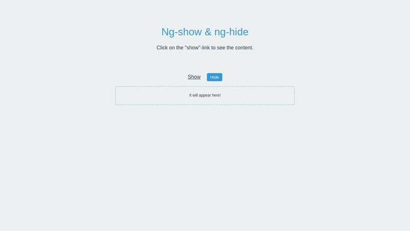 Angular ng-click with ng-show, two buttons