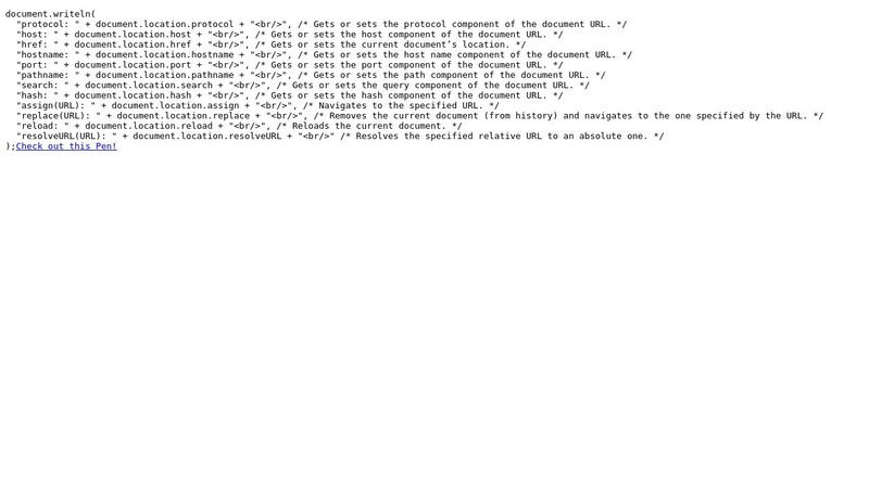 HTML5 Course - Javascript - document location properties (for iframe)