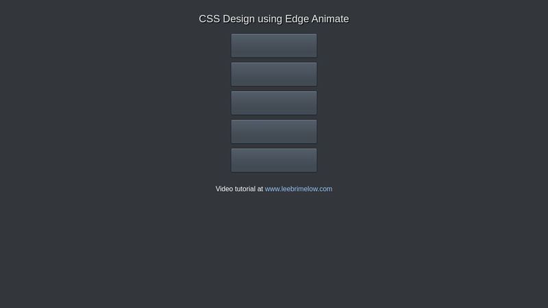 CSS Design using Edge Animate