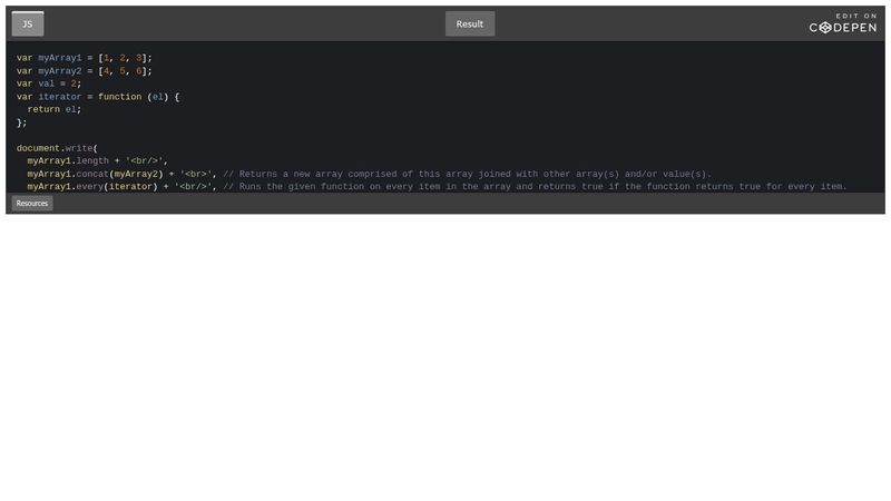 HTML5 Course - Javascript - Array built-in properties & methods (for iframe)