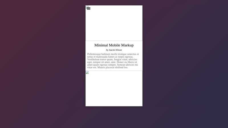 Minimal Mobile Markup by Joni