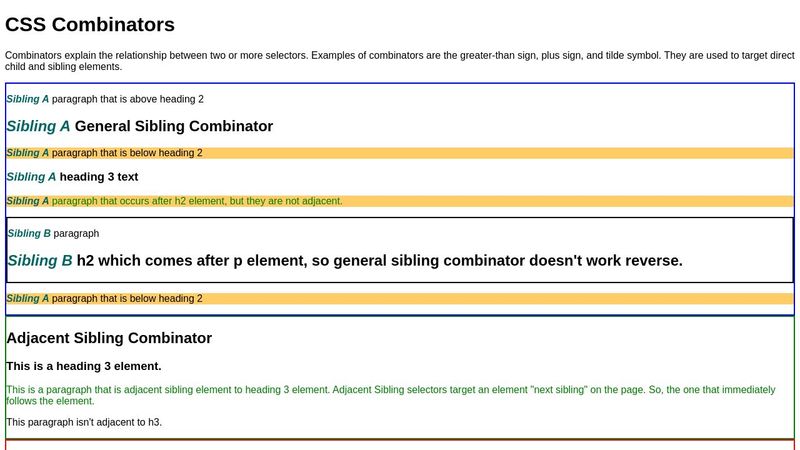 CSS Combinators