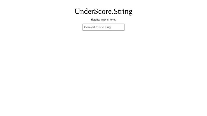 Underscore.String - Slugify