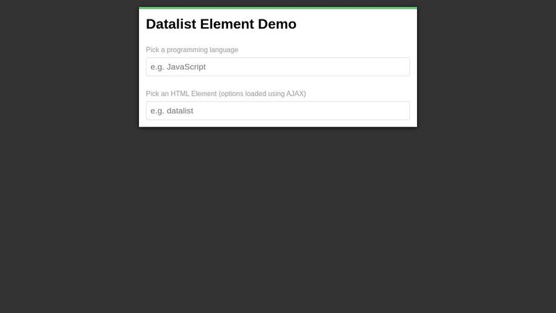 Datalist Element Demo