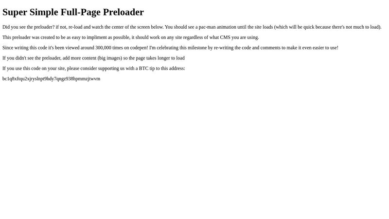 SUPER SIMPLE FULL PAGE PRELOADER