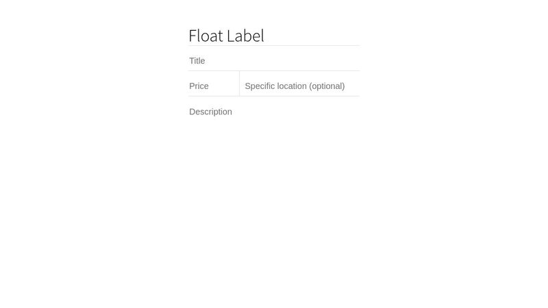 Float Label HTML+CSS Only!