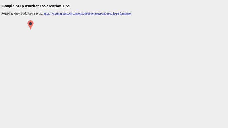 Google Map Marker Re-creation CSS