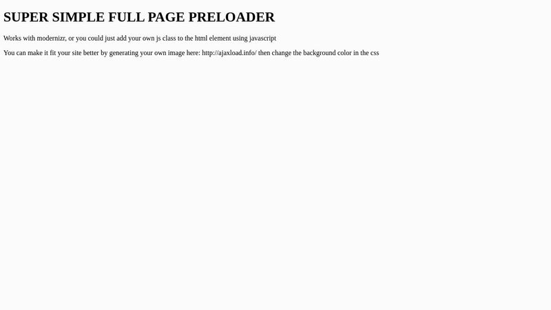 SUPER SIMPLE FULL PAGE PRELOADER