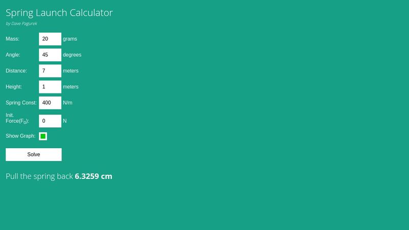 Spring Launch Calculator