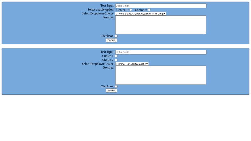 Responsive 2 col Form