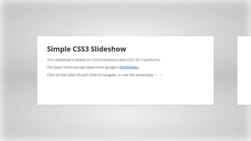 Simple css3 transitions slideshow
