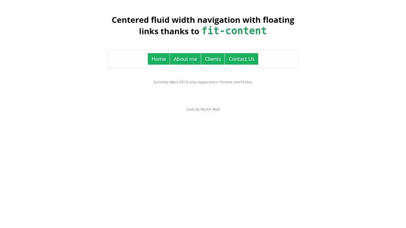 Centered fluid width navigation with floating links thanks to fit-content